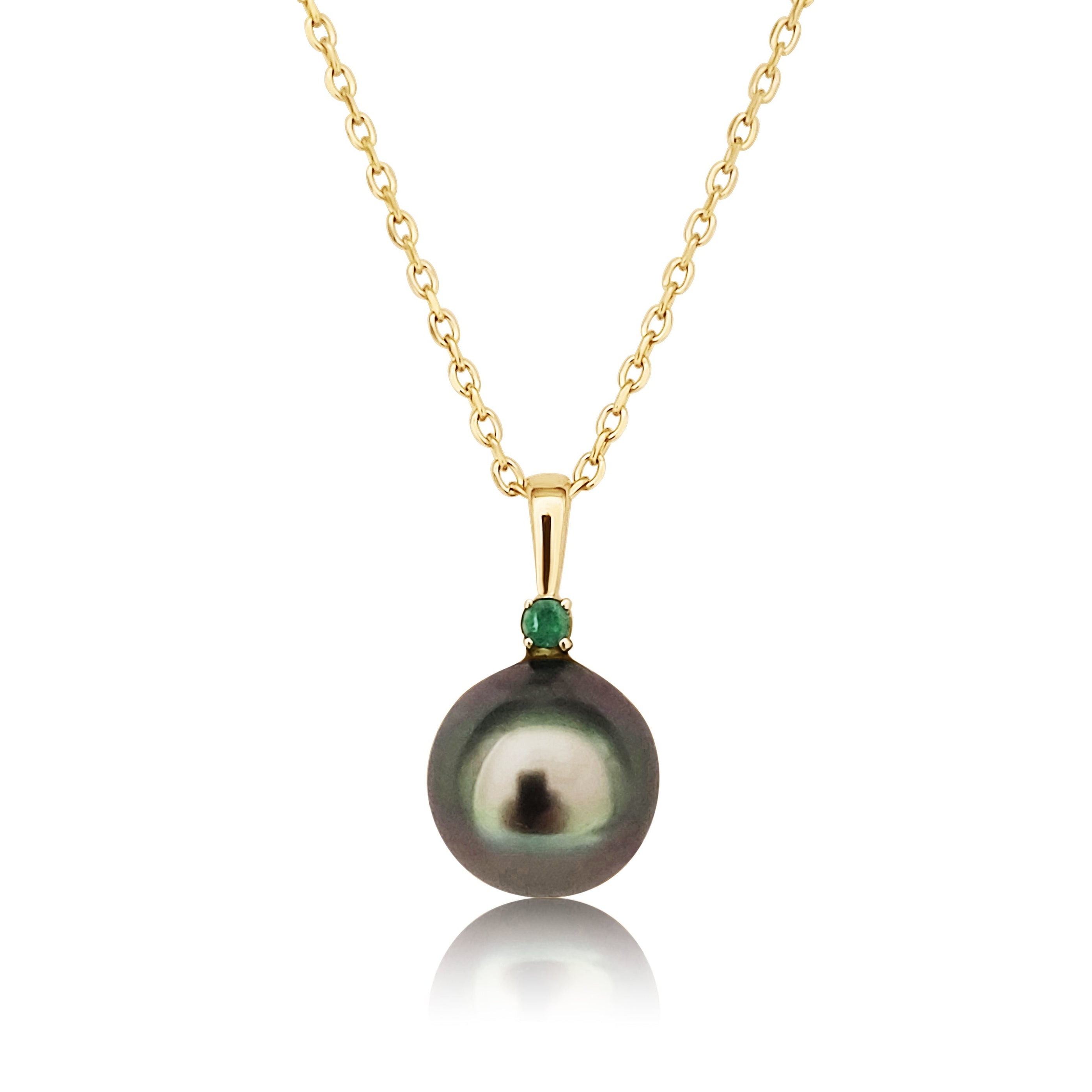 Tahitian Pearl & Emerald Pendant | South Sea Pearls – The South Sea Pearl